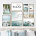 Blue Green Beach Surf Scene Tropical Dream Landscape Wall Art Fine Art ...