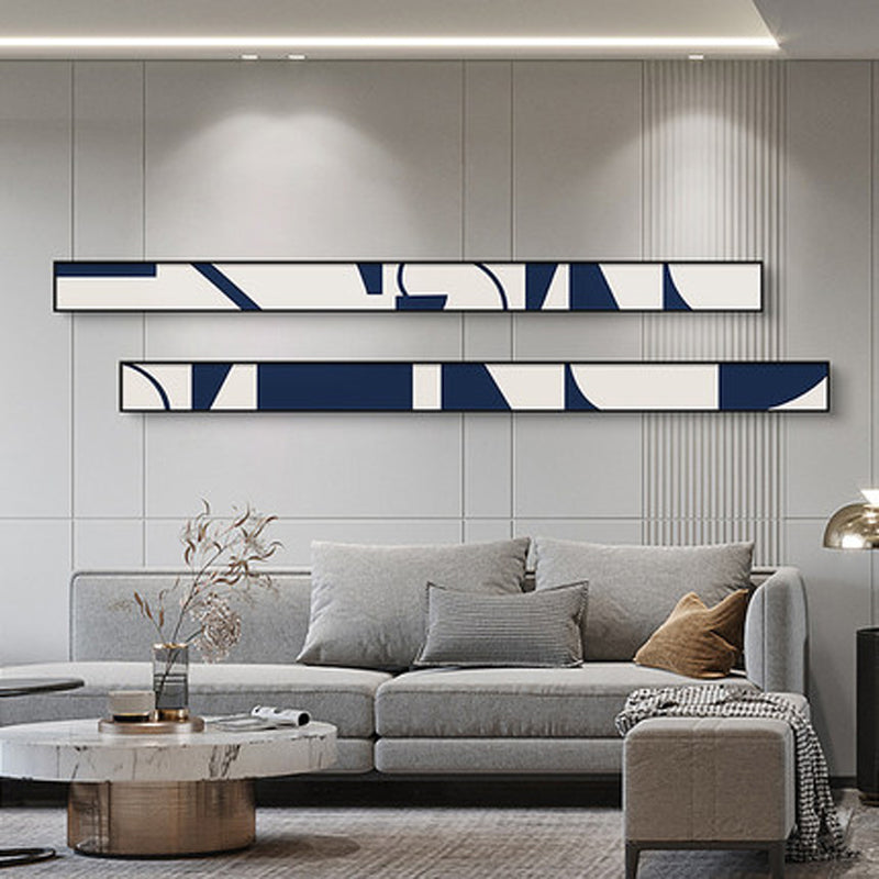 Creative Abstract Blue White Slim Format Wall Art Fine Art Canvas Prin ...