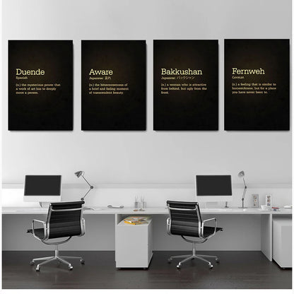 Inspirational International Word Definitions Wall Art Fine Art Canvas ...