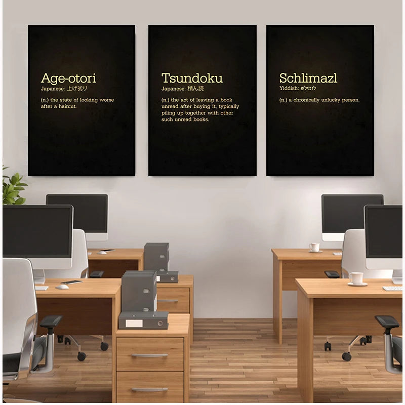 Inspirational International Word Definitions Wall Art Fine Art Canvas ...