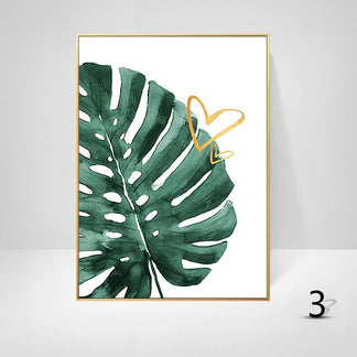 Inspirational Quotes Posters Golden Pineapple Green Leaf Monstera Wall ...
