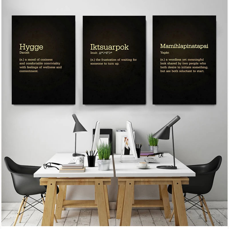 Inspirational International Word Definitions Wall Art Fine Art Canvas ...