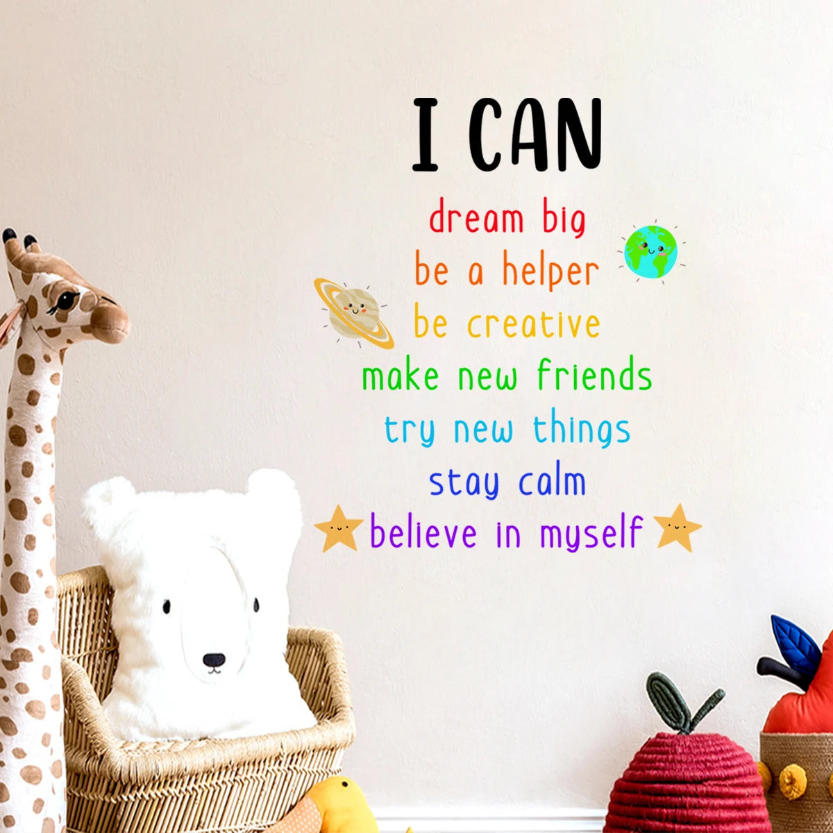 Inspirational Affirmations Wall Decals – Colorful Positive Quotes for ...