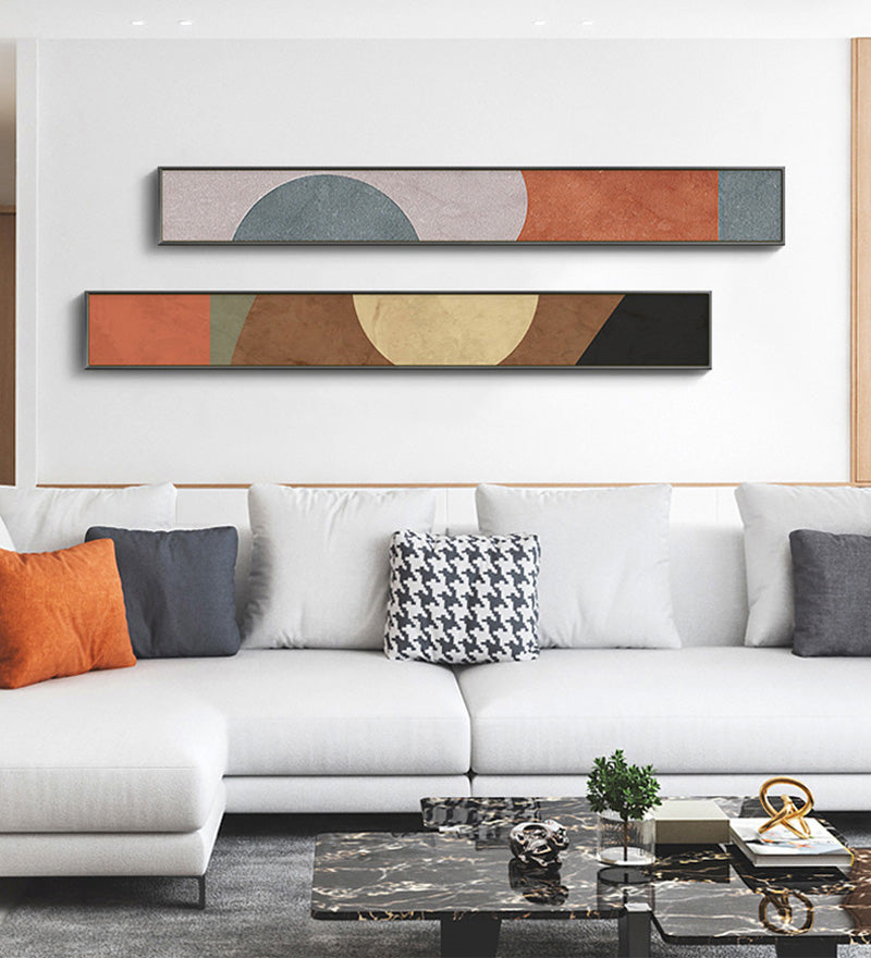 Colorful Tall Abstract Slim Format Wall Art For Modern Living Room ...