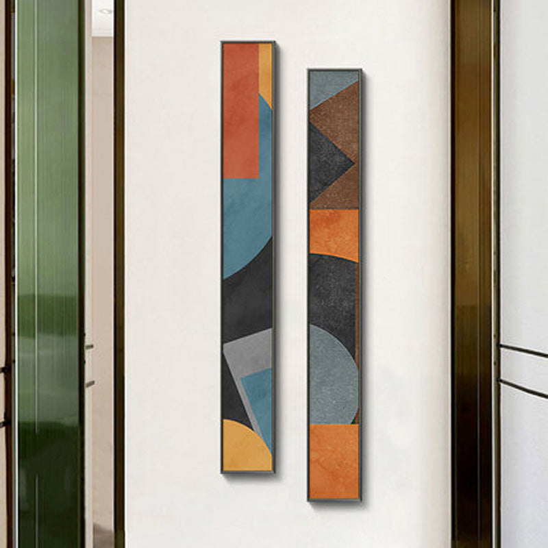 Colorful Tall Abstract Slim Format Wall Art For Modern Living Room ...
