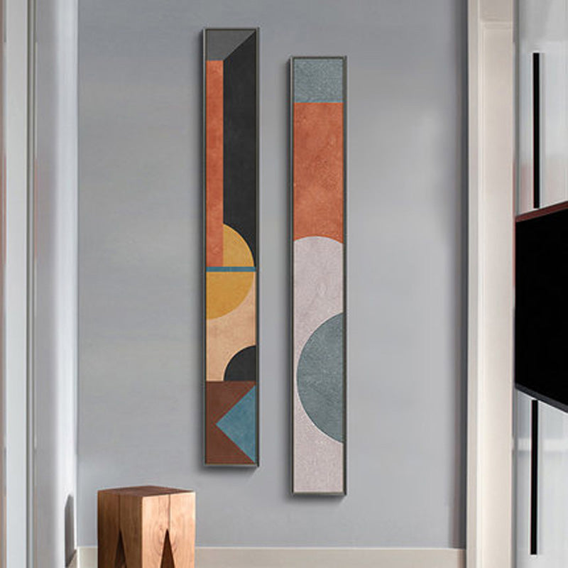 Colorful Tall Abstract Slim Format Wall Art For Modern Living Room ...