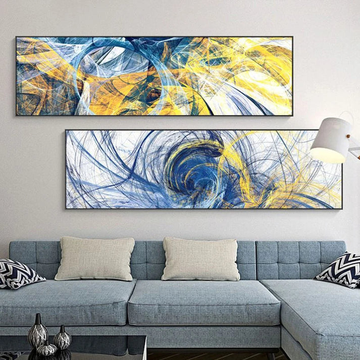 Modern Abstract Wide Format Wall Art Pictures Above The Sofa / Above ...