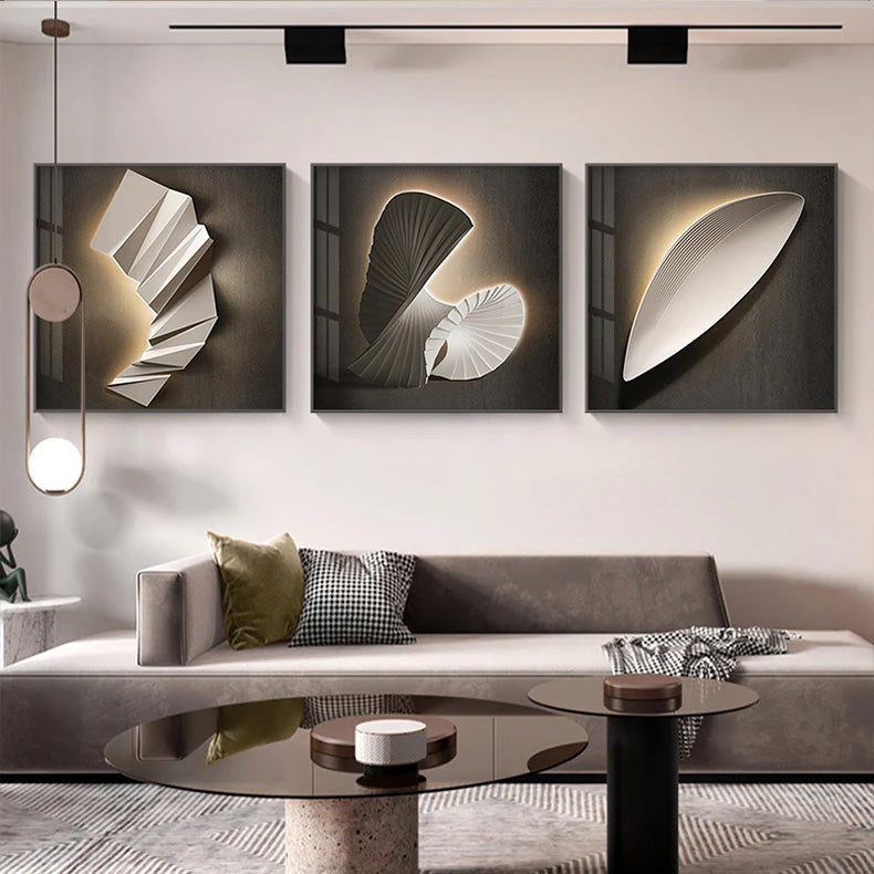 Modern Aesthetics 3d LED Effect Abstract Geometric Wall Art For ...