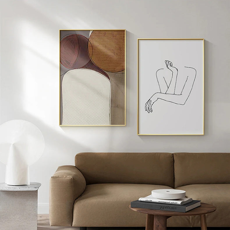 Modern Color Curves Abstract Geometric Wall Art Fine Art Line Art Canv ...