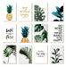 Inspirational Quotes Posters Golden Pineapple Green Leaf Monstera Wall ...