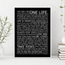 One Life Inspirational Motivational Quotes Poster Black White Wall Art ...