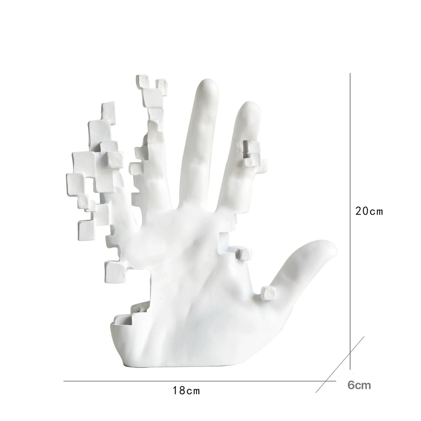 Pixelated Hand Abstract Art Sculpture Modern Minimalist Home Decor ...