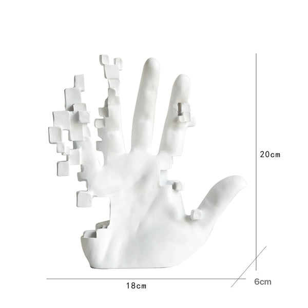 Pixelated Hand Abstract Art Sculpture Modern Minimalist Home Decor ...