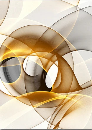 Abstract Flowing Black Golden Threads Wall Art Fine Art Canvas Prints ...