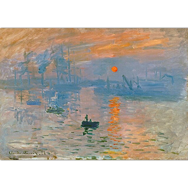 Claude Monet Sunrise Poster Famous Painting Wall Art Canvas Digital ...