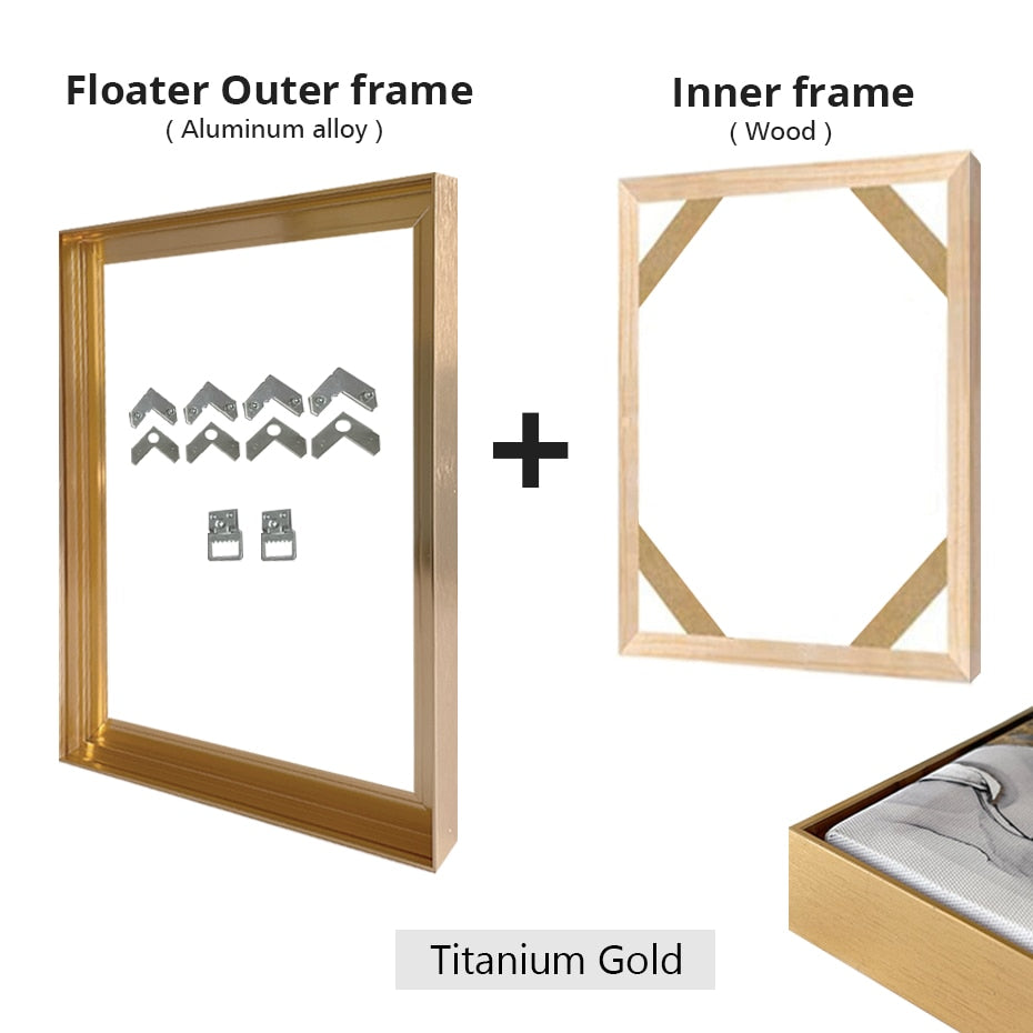 Modern Slim Bezel Metal Floating Picture Framing Kit for Canvas Prints ...