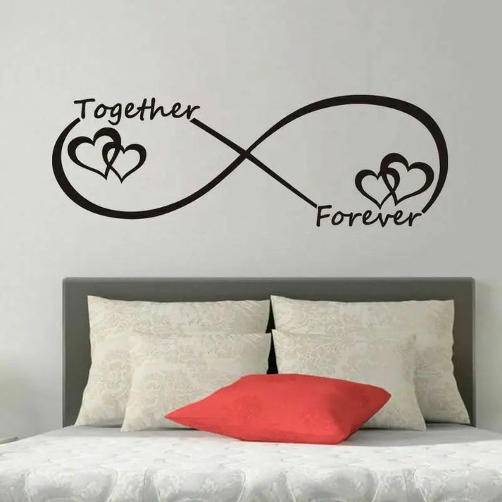 Together Forever Infinity Love Heart Decal Wall Sticker For Bedroom ...