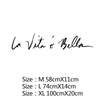 Life Is Beautiful La Vita e Bella Italian Quotation Wall Decal Removab ...
