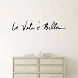 Life Is Beautiful La Vita e Bella Italian Quotation Wall Decal Removab ...