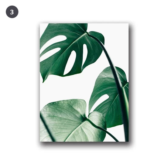 Lush Green Leaves Posters Tropical Plants Wall Art For Living Room ...